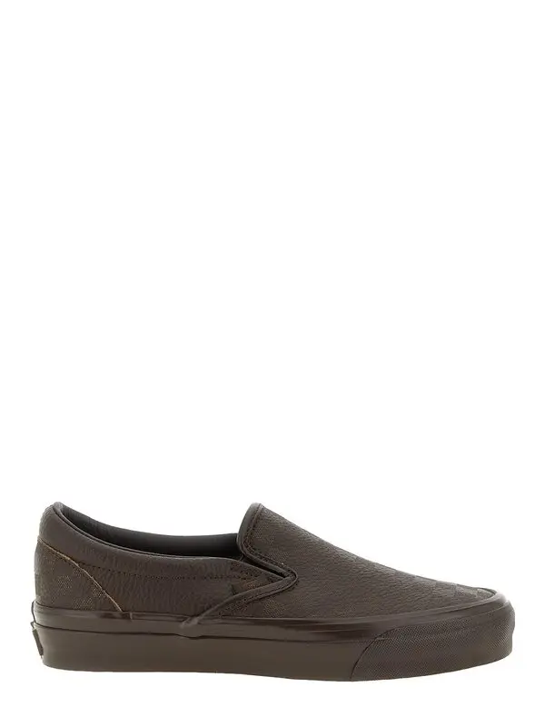 VANS Premium Slip-on 98 Calfskin Leather Sneakers - Brown