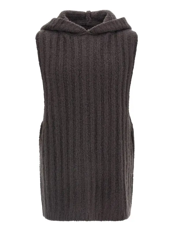 Rick Owens Hooded Tank' Top - Gray