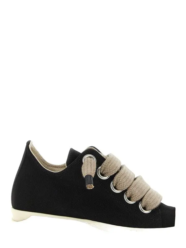 Rick Owens Jumbolace Abstract Low Sneaks' Sneakers - Black