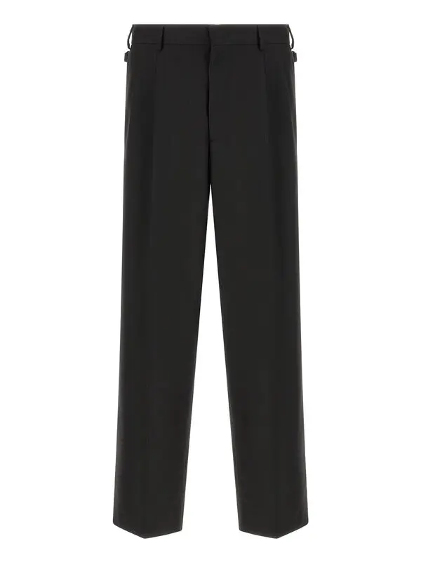 CELLAR DOOR Nev Straight Leg Trousers - Black