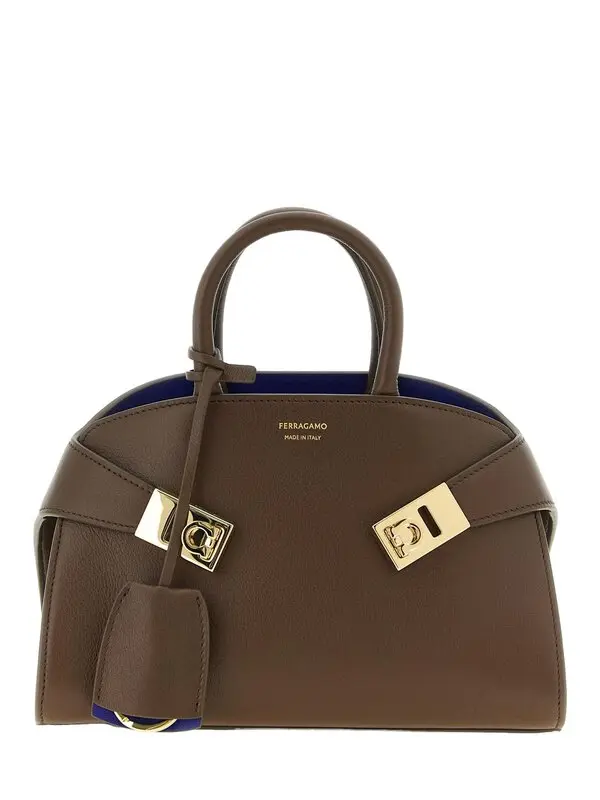 FERRAGAMO Hug Bicolor Handbag - Brown