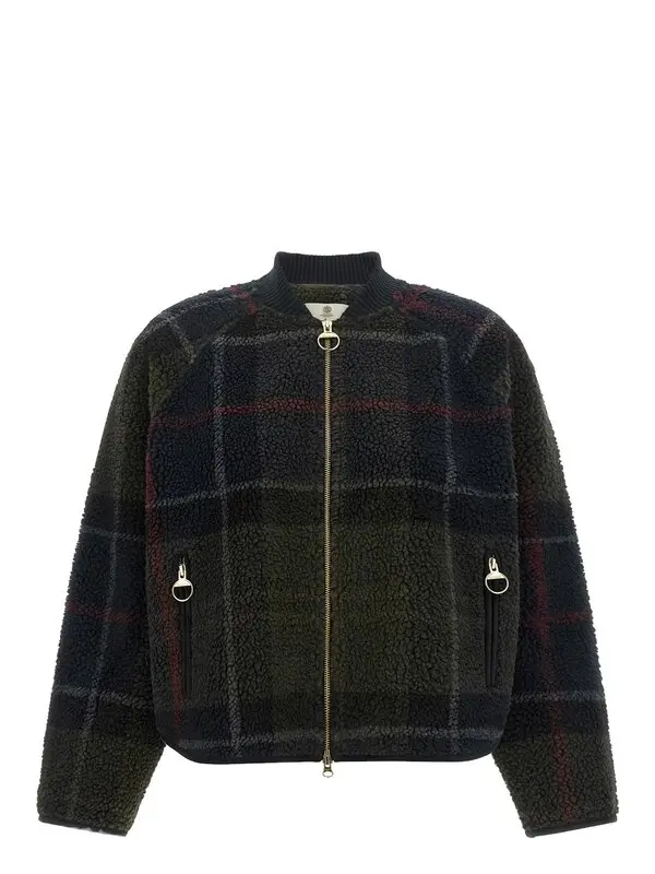 Barbour Kirklees Fleece Tartan Bomber Jacket - Green