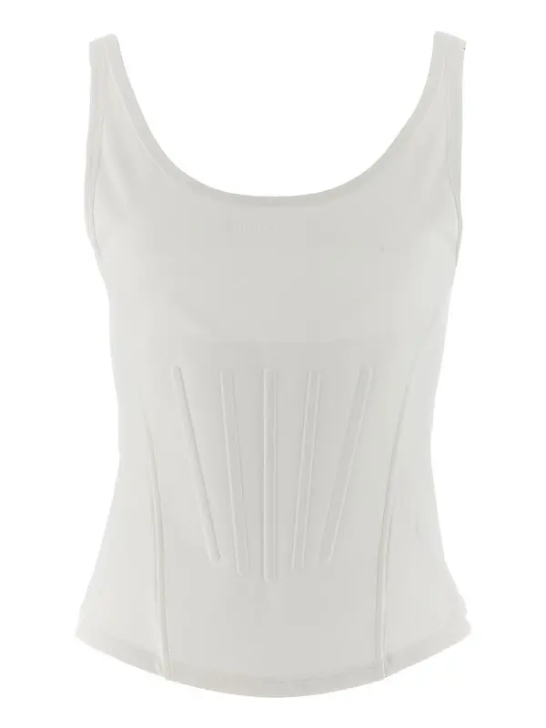 MUGLER Corseted' Tank Top - White