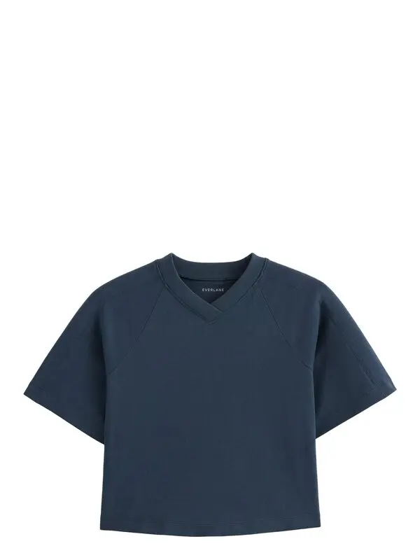 Everlane Premium Weight Cropped Paneled Tshirt - Midnight Navy