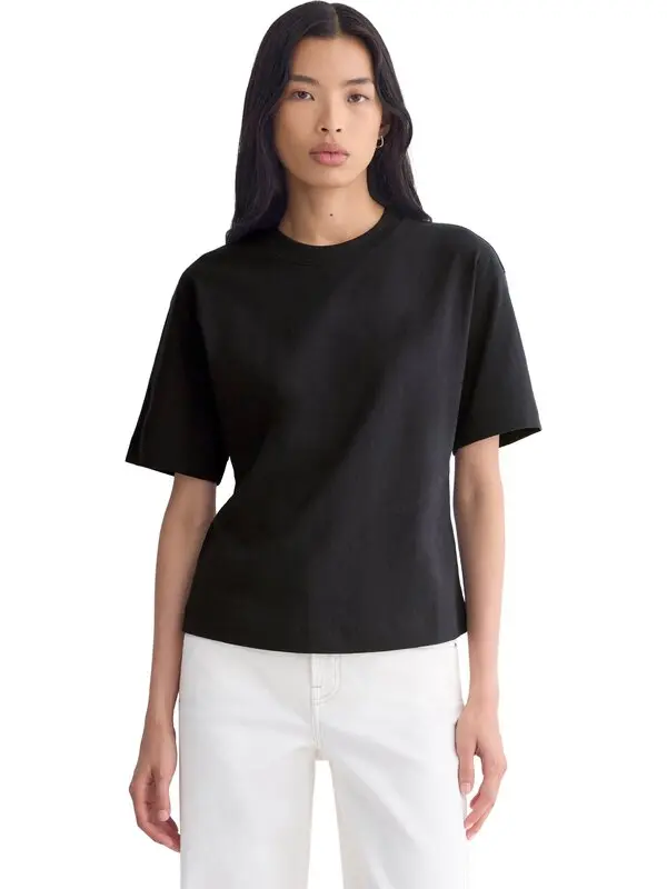 Everlane Premium Weight Back Slit Tshirt - Black