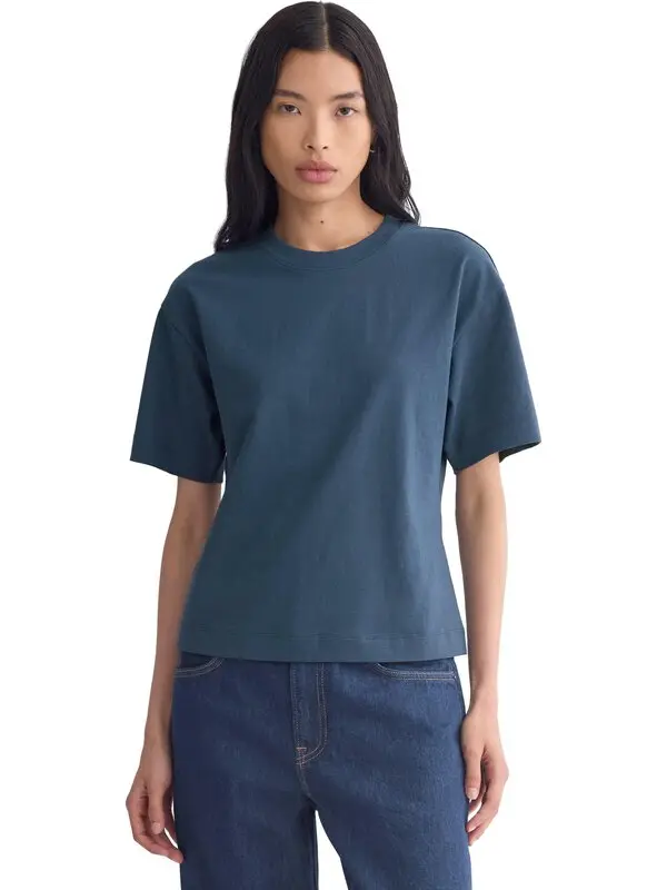 Everlane Premium Weight Back Slit Tshirt - Midnight Navy
