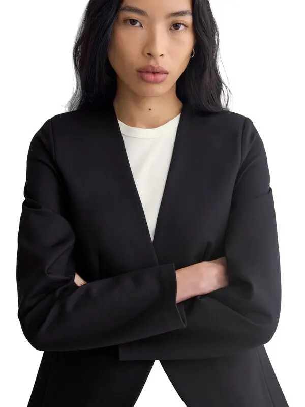 Everlane Collarless Ponte Blazer - Black