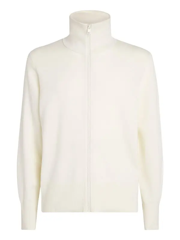 Sandro Wool Zip-up Cardigan - Beige