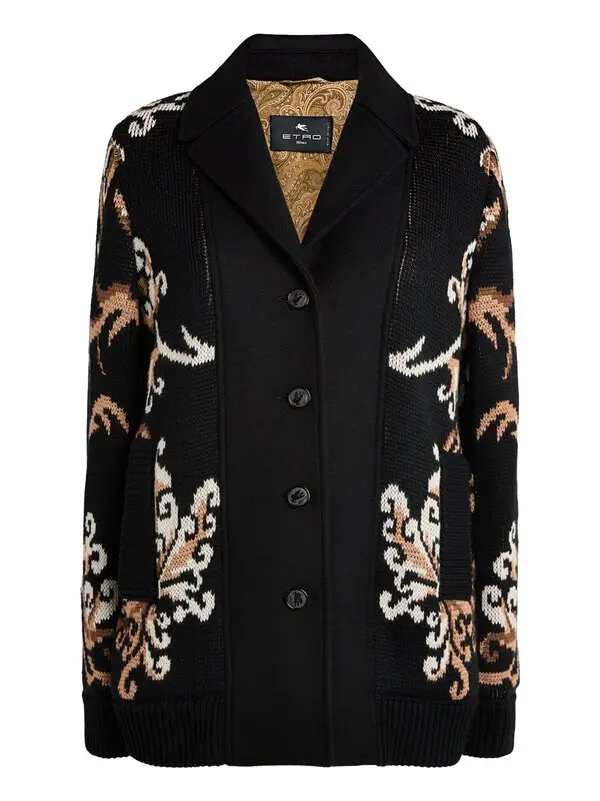Etro Wool Jacquard Blazer - Black