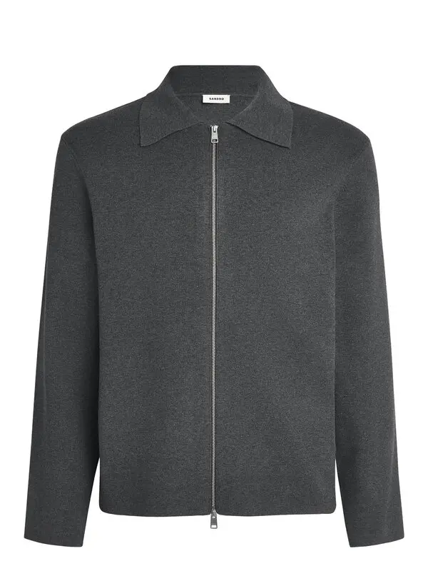 Sandro Zip-up Cardigan - Black
