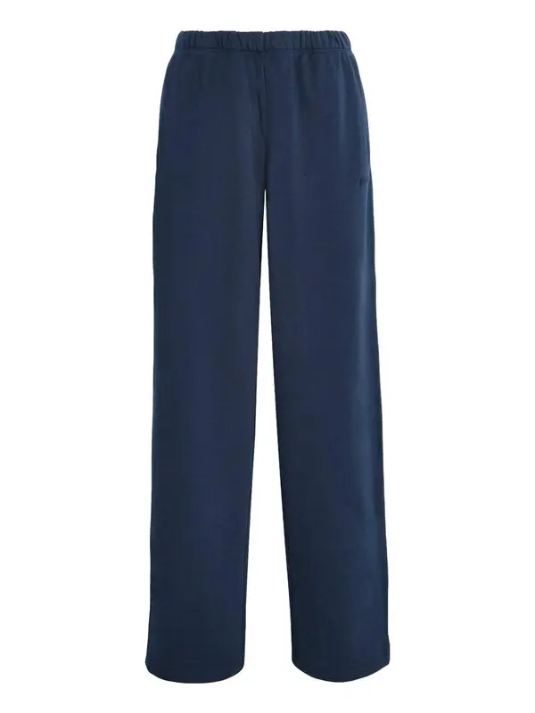 SKIMS Cotton-blend Fleece Straight Sweatpants - Navy