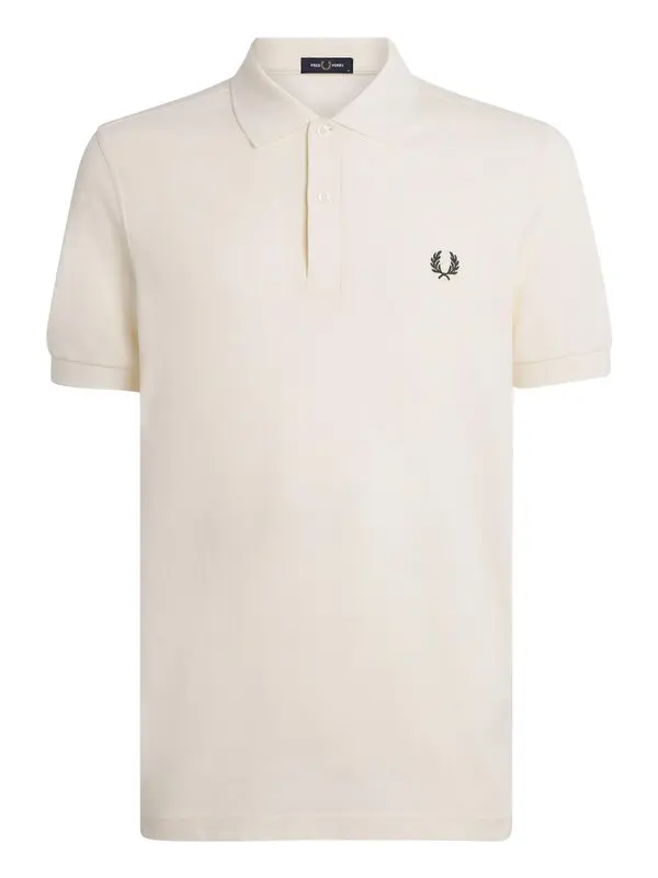 Fred Perry Cotton Logo Polo Shirt - Ivory