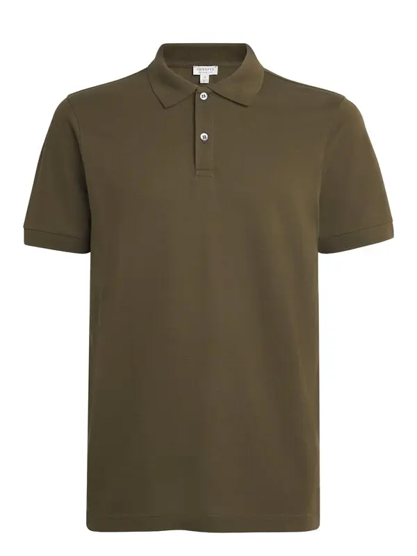 Sunspel Supima Cotton Polo Shirt - Green