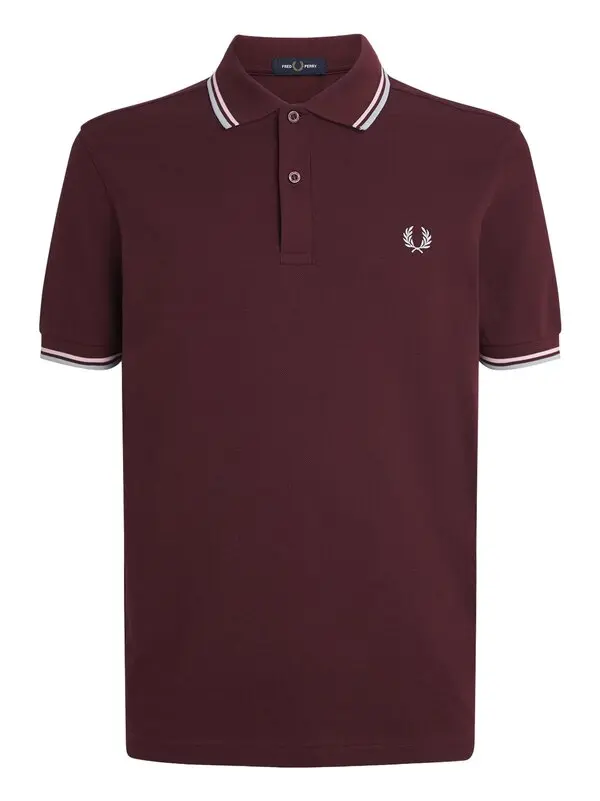 Fred Perry Cotton Twin Tipped Polo Shirt - Red