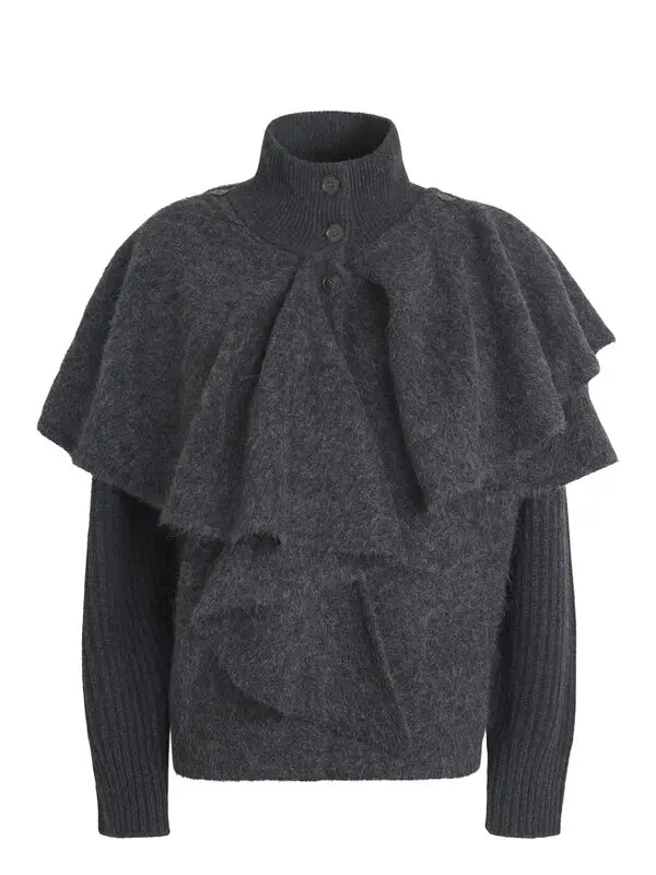 FRAME The Wrap Cape Coat - Grey