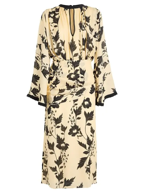 Johanna Ortiz Silk Pintando En Henna Midi Dress - Ivory