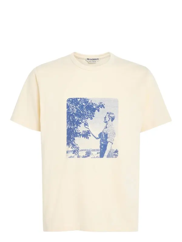 JW Anderson Cotton Picking Fruit T-shirt - Beige