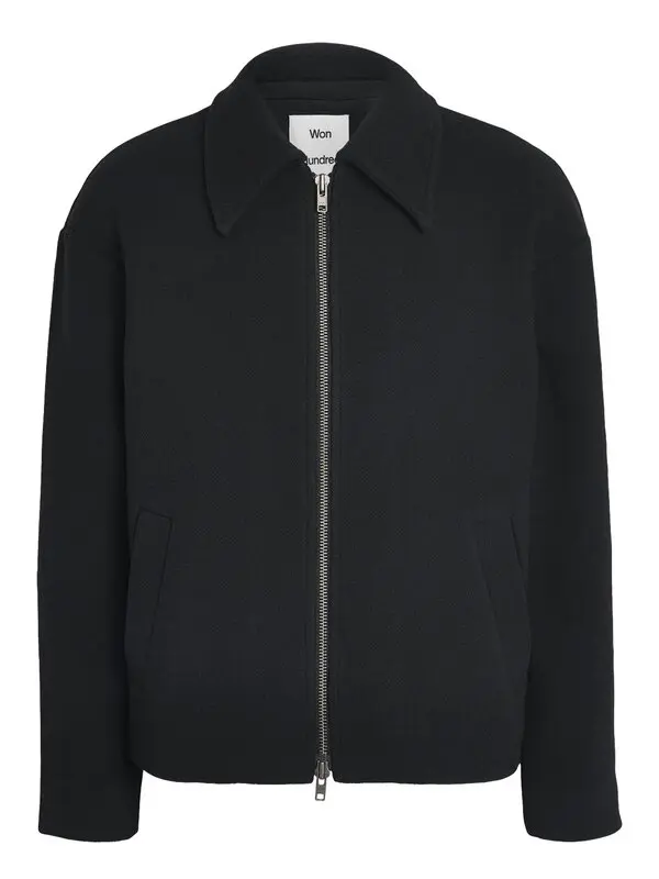 WON HUNDRED Sebastian Wool-blend Zip-up Jacket - Black