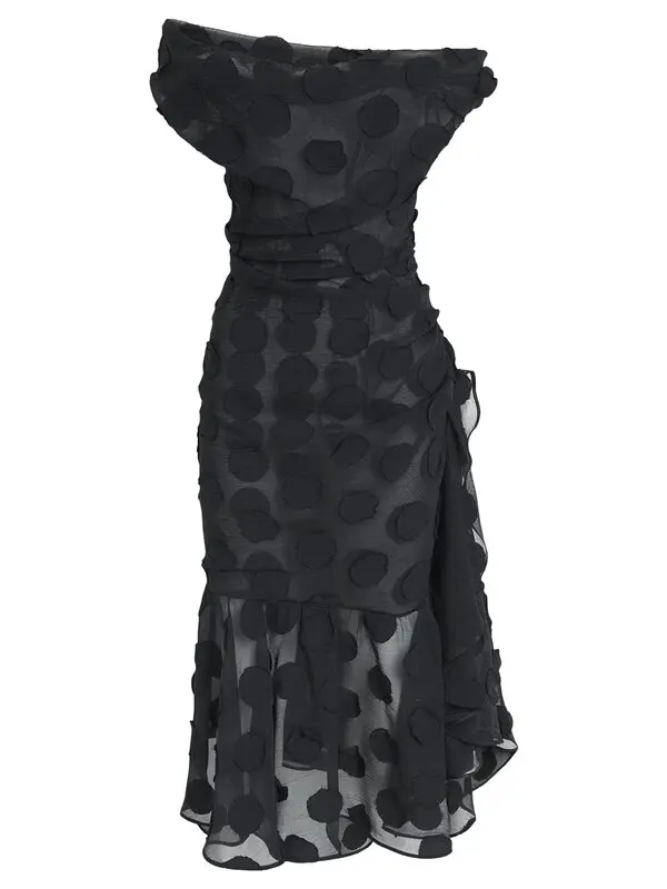 VIVIENNE WESTWOOD Polka-dot Ginnie Frill Midi Dress - Black
