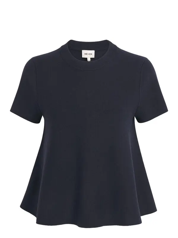 ME+EM Wool-blend Swing T-shirt - Navy