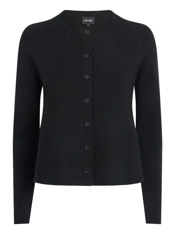 ME+EM Wool-blend Swing Cardigan - Black