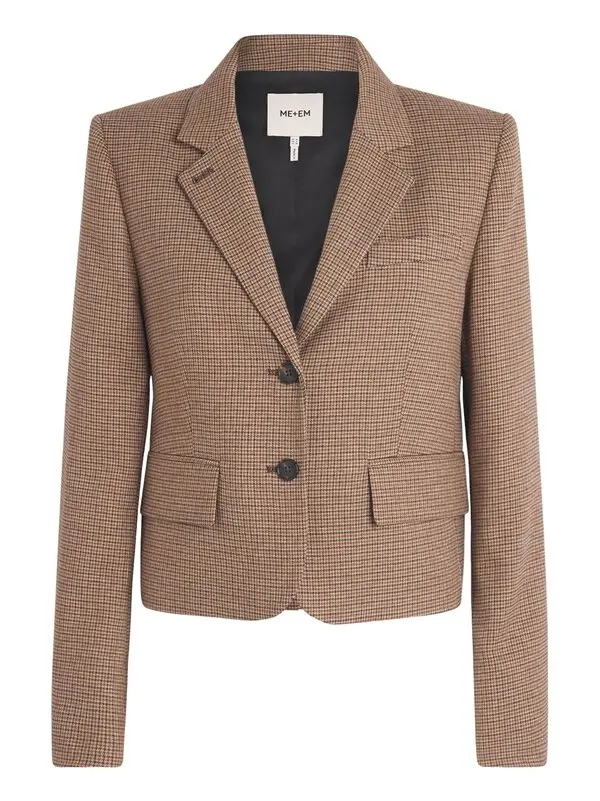 ME+EM Slim Cropped Blazer - Brown