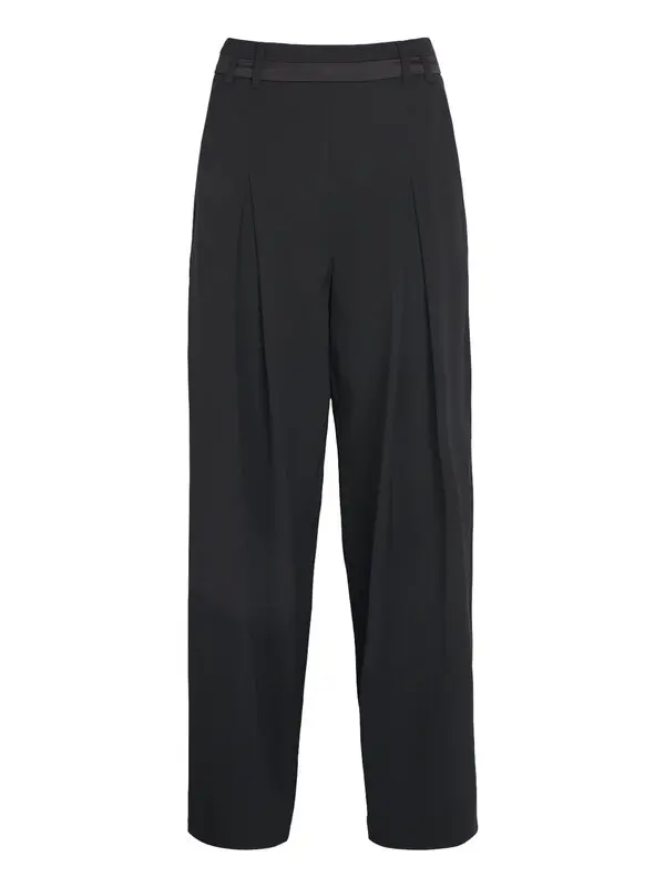 ME+EM Wool-blend Exaggerated Taper Tux Trousers - Black