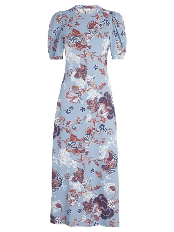 ME+EM Organic Cotton Paisley Maxi Dress - Blue