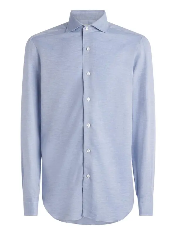 BARBA NAPOLI Cotton-cashmere Shirt - Blue
