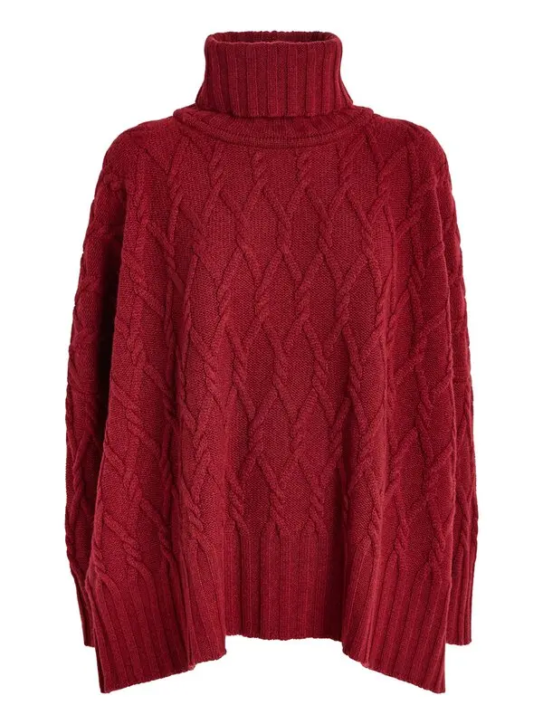 Eskandar Cashmere Cable-knit Rollneck Sweater - Red
