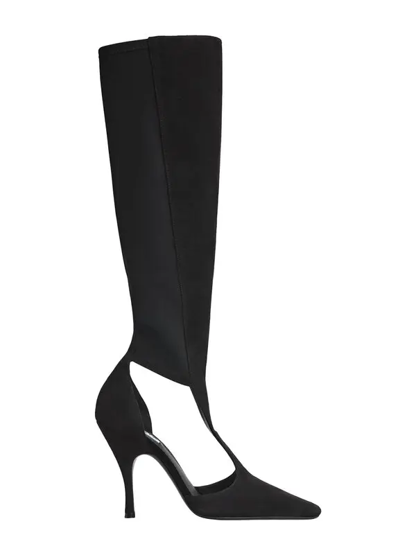 Alaïa Suede Cut-out Boots 100 - Black