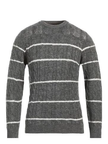 GAZZARRINI Striped Cable-knit Crewneck Sweater - Grey