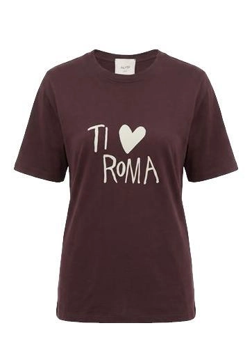ALYSI Cotton T-shirt With Print - Red