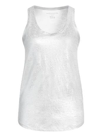 Majestic Filatures Sleeveless Tank Top With Coated Effect - Silver