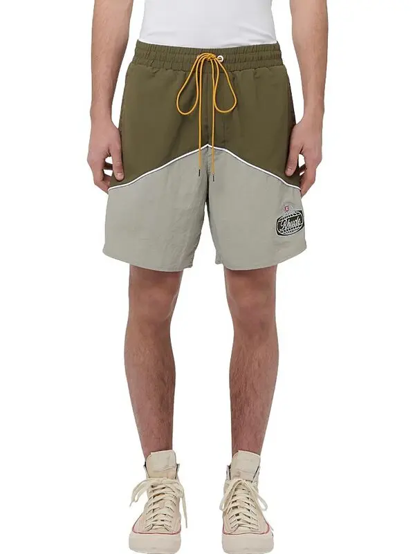 R H U D E Desert Racing Track Shorts - Olive/grey