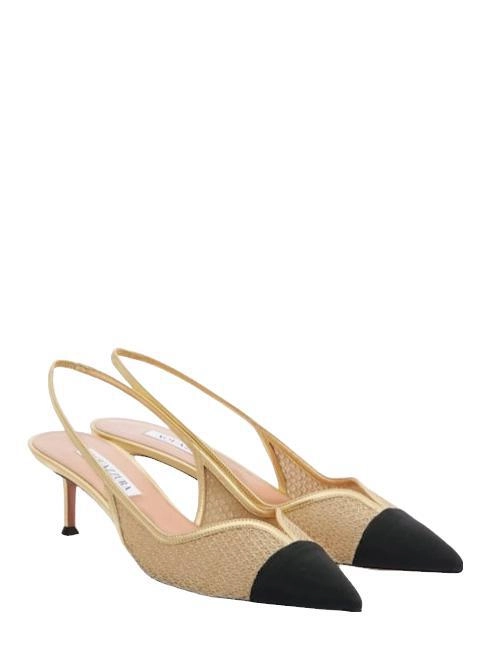 AQUAZZURA Mesh Slingback Pumps - Nude
