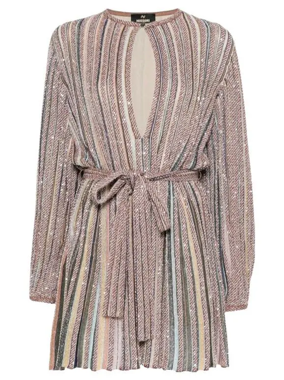Missoni Sequin-embellished Striped Mini Dress - Nude