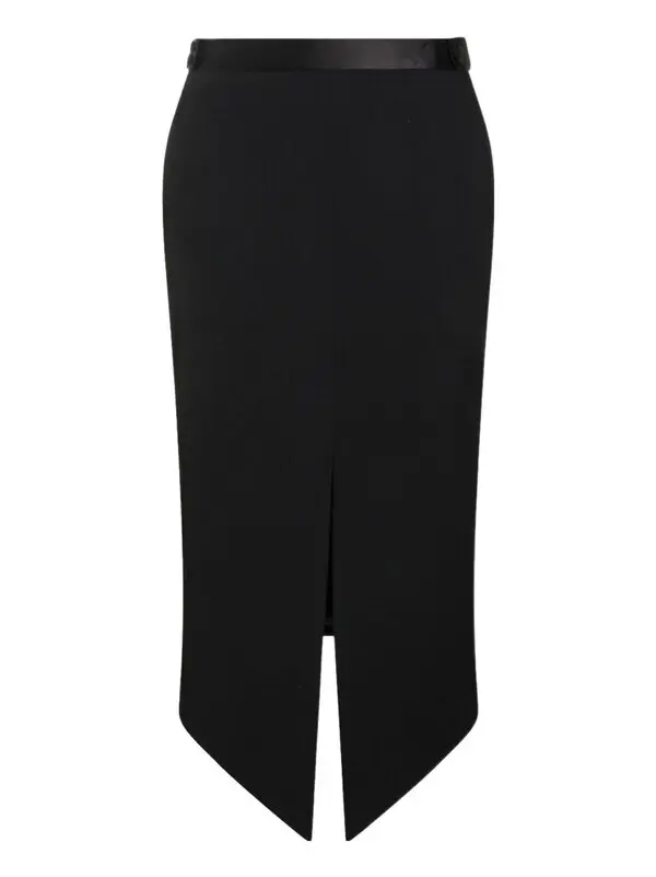 TOM FORD Satin-trim Back-slit Skirt - Black