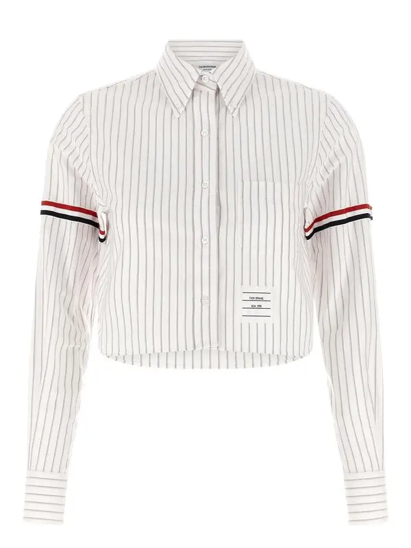 Thom Browne Cropped Button Down Shirt - White