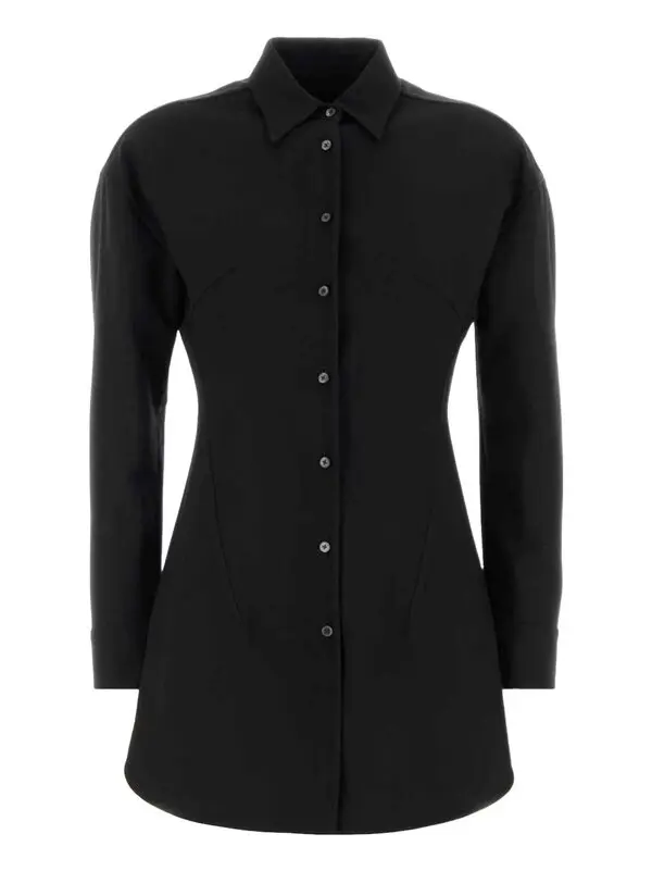 JIL SANDER Long Sleeve Button-up Shirt - Black