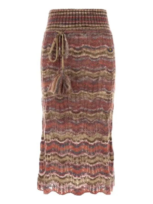 VIVIENNE WESTWOOD Flora Textured Knitted Skirt - Multicolor