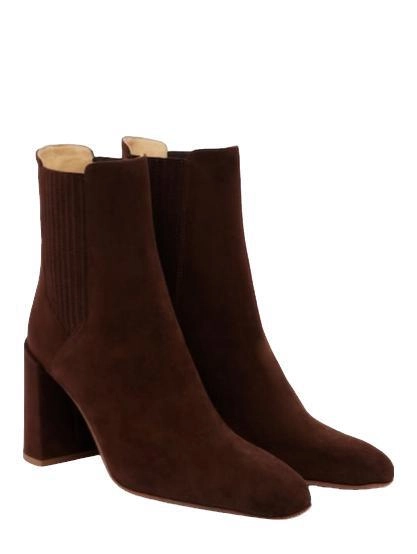 Gabriela Hearst Square Toe Block Heel Suede Boots - Brown