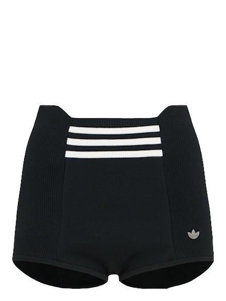 ADIDAS ORIGINALS High-waisted Shorts With Stripes - Black