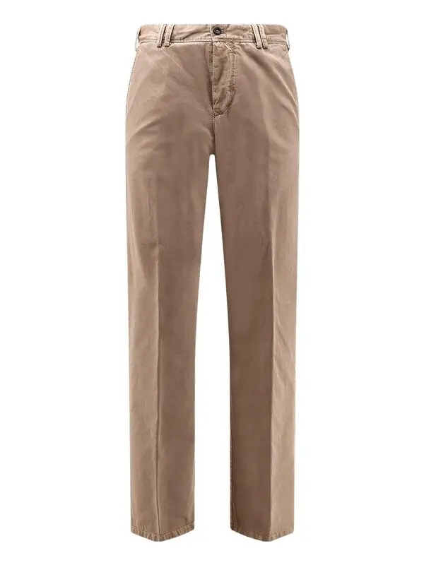 PT TORINO Michael Deluxe Button Cotton Trousers - Neutral