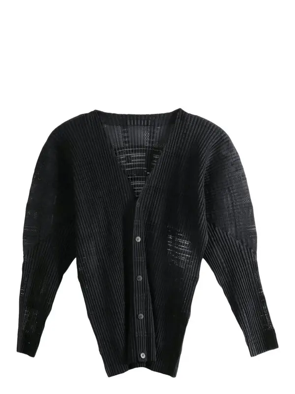Issey Miyake Lace Grid Pleats Jacket - Black