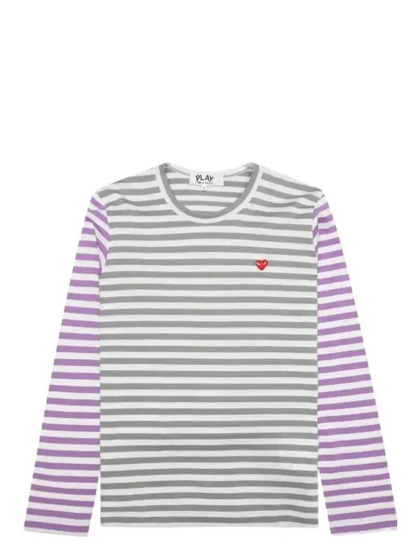 Play Comme Des Garcon Striped Long-sleeve T-shirt - White