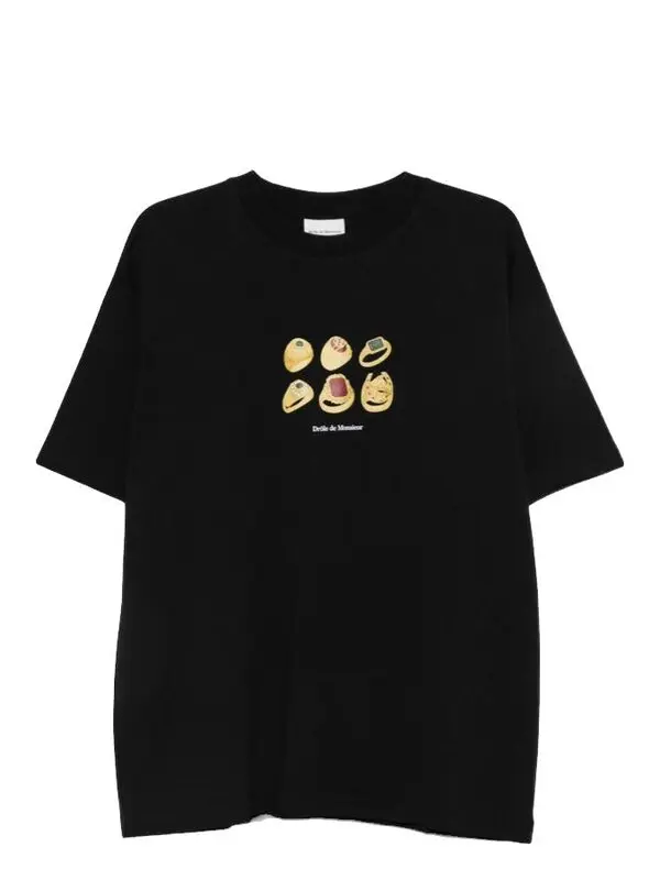 Drole De Monsieur Rings Graphic-print T-shirt - Black