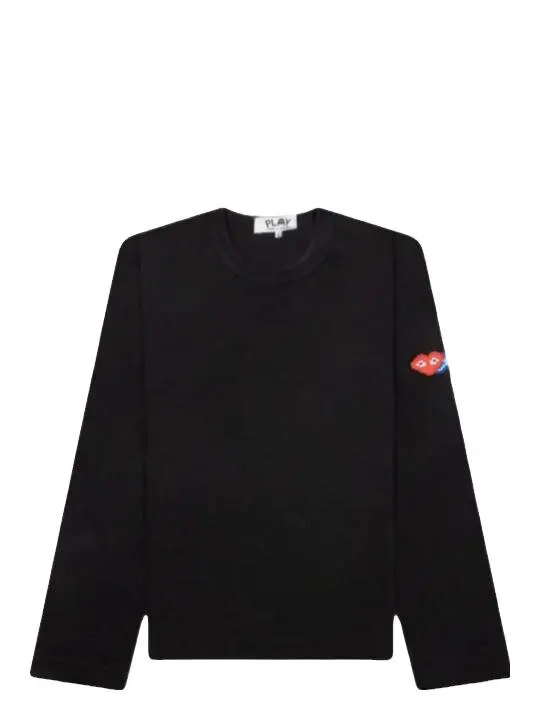 Play Comme Des Garcon X The Artist Invader Appliqué-detal Long-sleeve T-shirt - Black