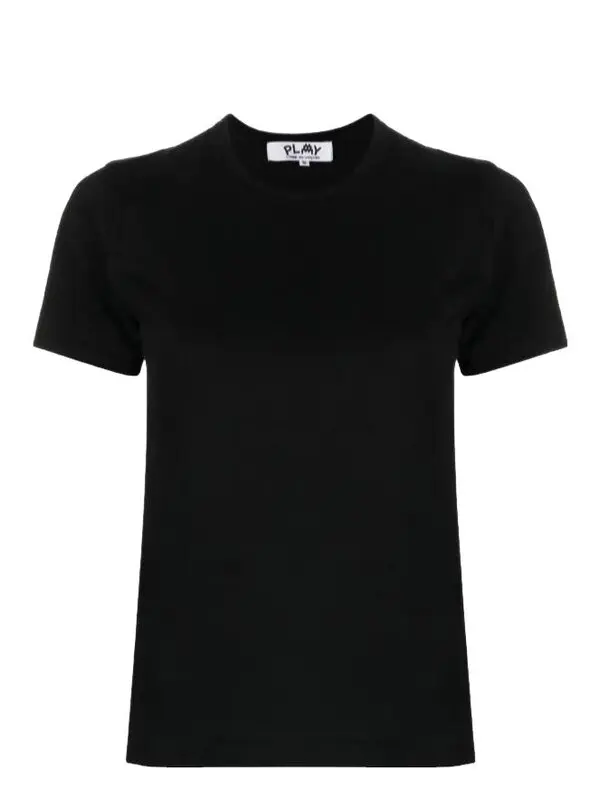 Play Comme Des Garcon Logo Patch Cotton T-shirt - Black