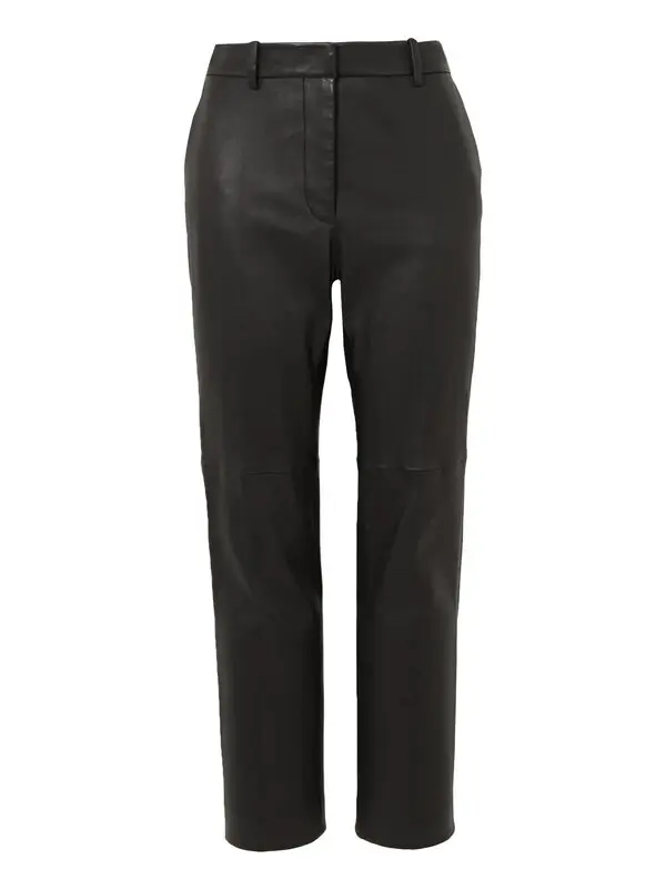 JOSEPH Leather Slim-leg Pants - Black